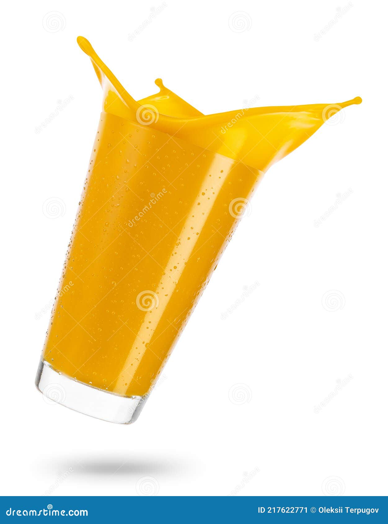 Falling Glass of Mango Juice with Splash Isolated on White Stock Image ...