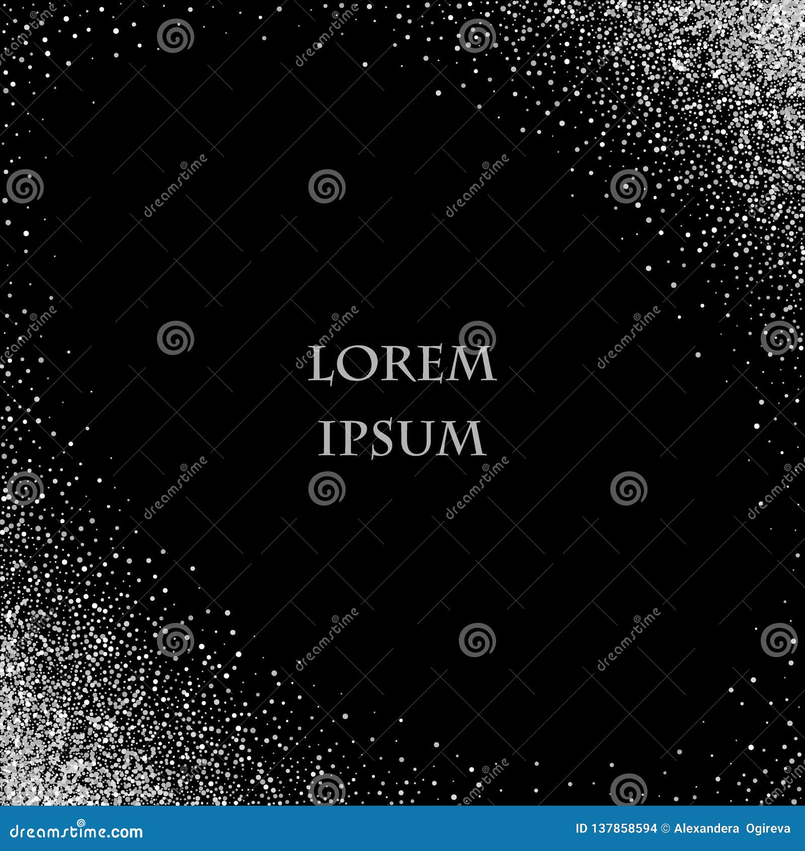 Falling Glitter Confetti. Vector Silver Dust, Explosion on Black ...