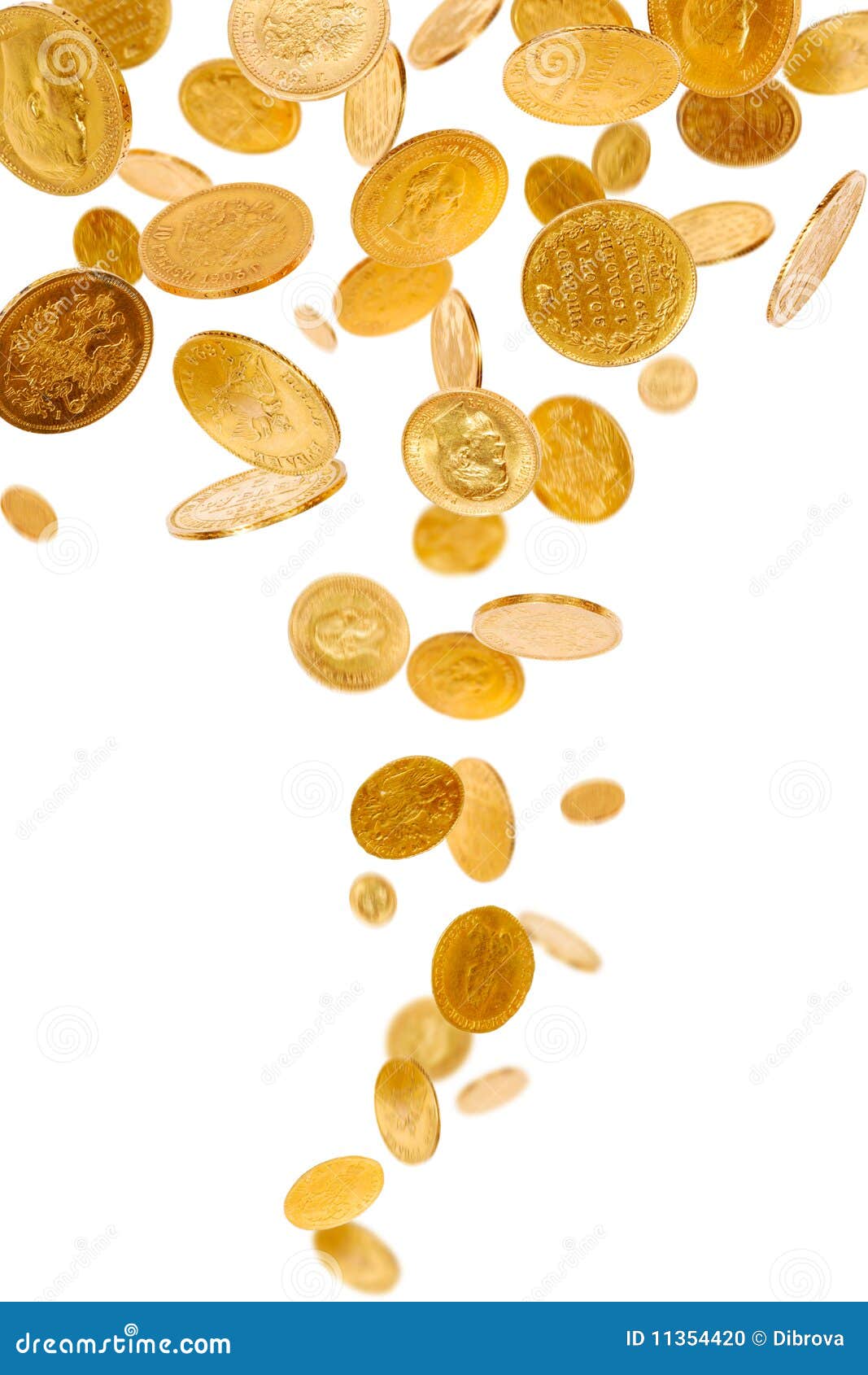 Falling Gold Coins stock photo. Image of money, falling - 11354420