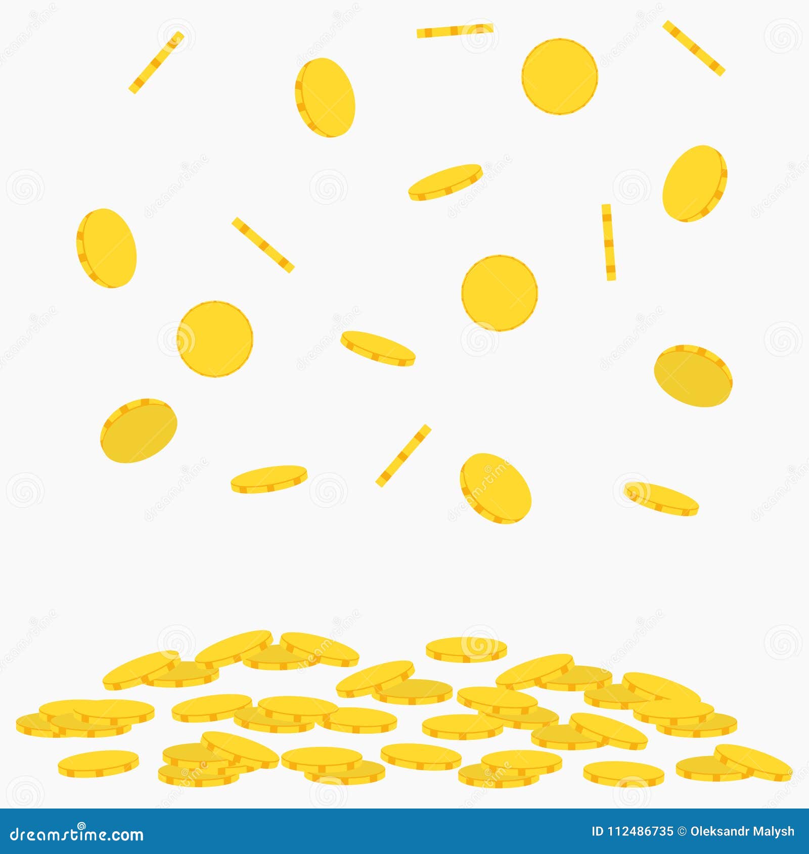 Falling gold coins stock vector. Illustration of gold - 112486735