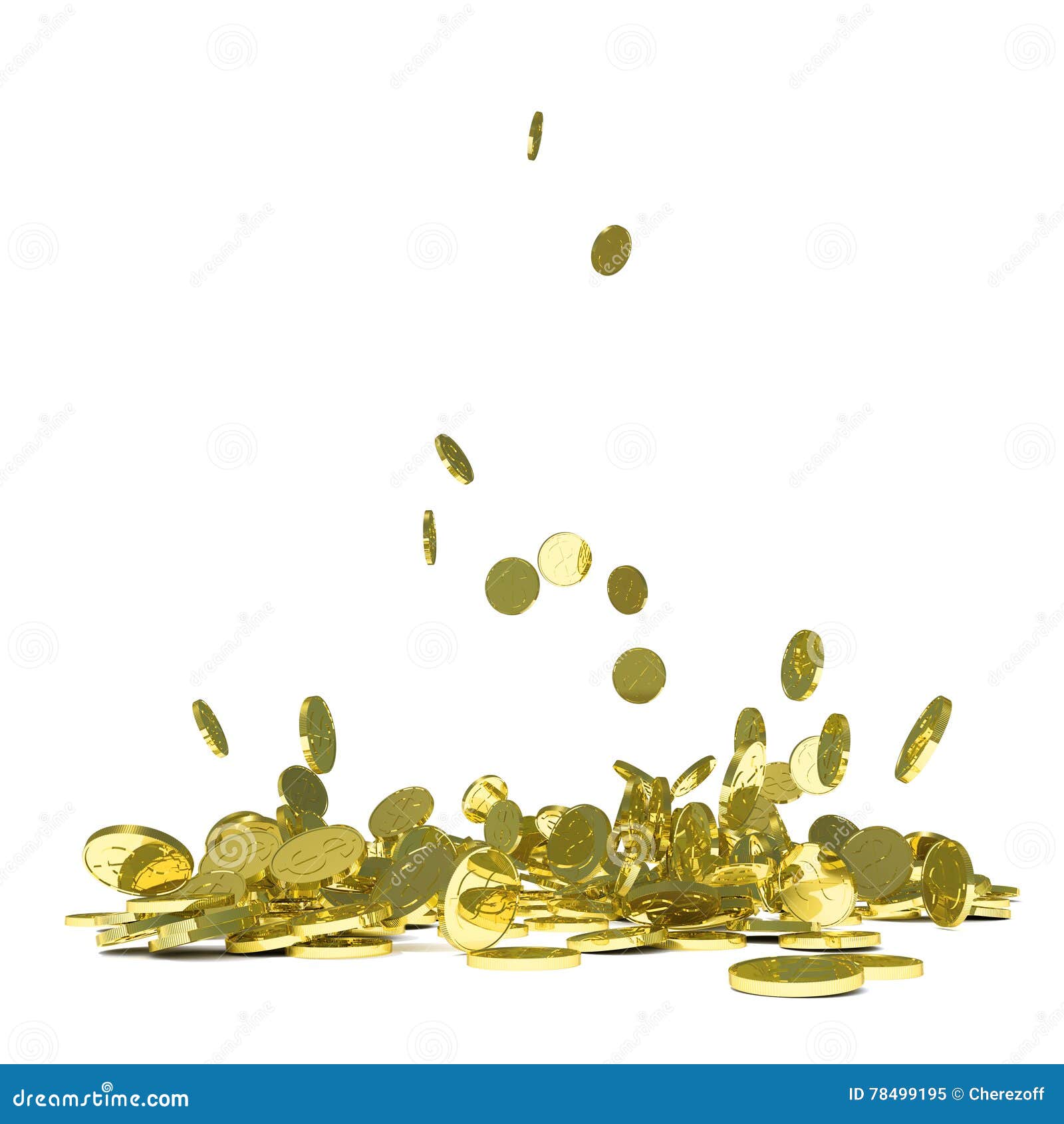 Falling Gold Coins, on White Stock Illustration - Illustration of bank ...