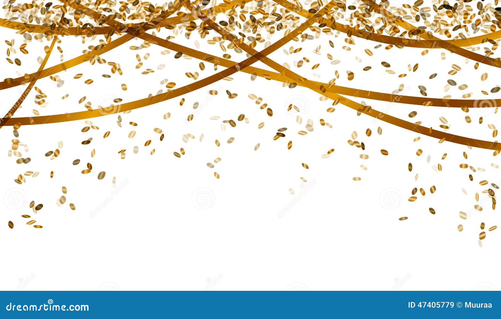 Falling gold confetti stock vector. Image of carnival - 47405779