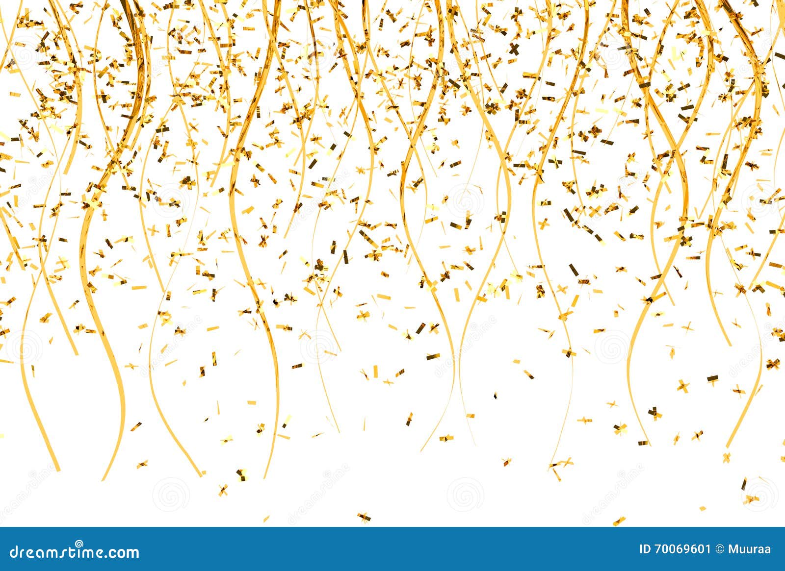 Falling gold confetti stock illustration. Illustration of streamer ...