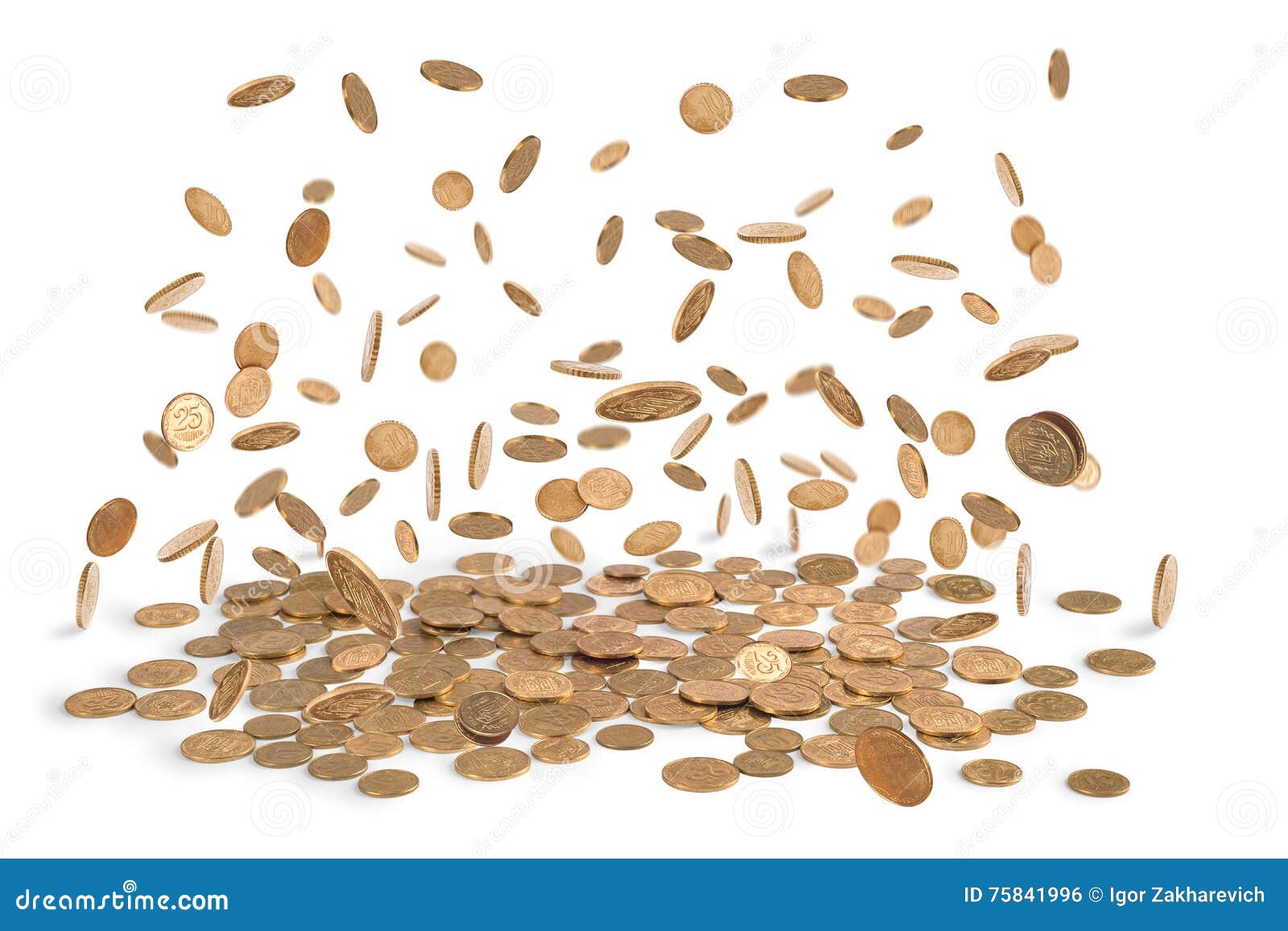 Falling Golden Coins stock photo. Image of coins, coin - 75841996