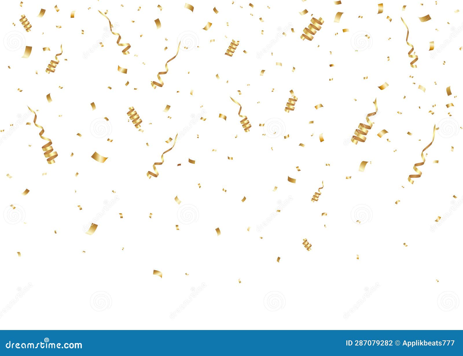 Falling Golden Confetti for the Winner. Glitter, Celebration, Vector ...