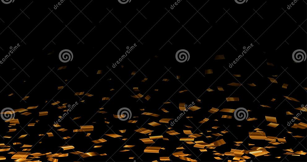 Falling Golden Cut Out Foil Ribbon Exploding Confetti Stock Vector ...