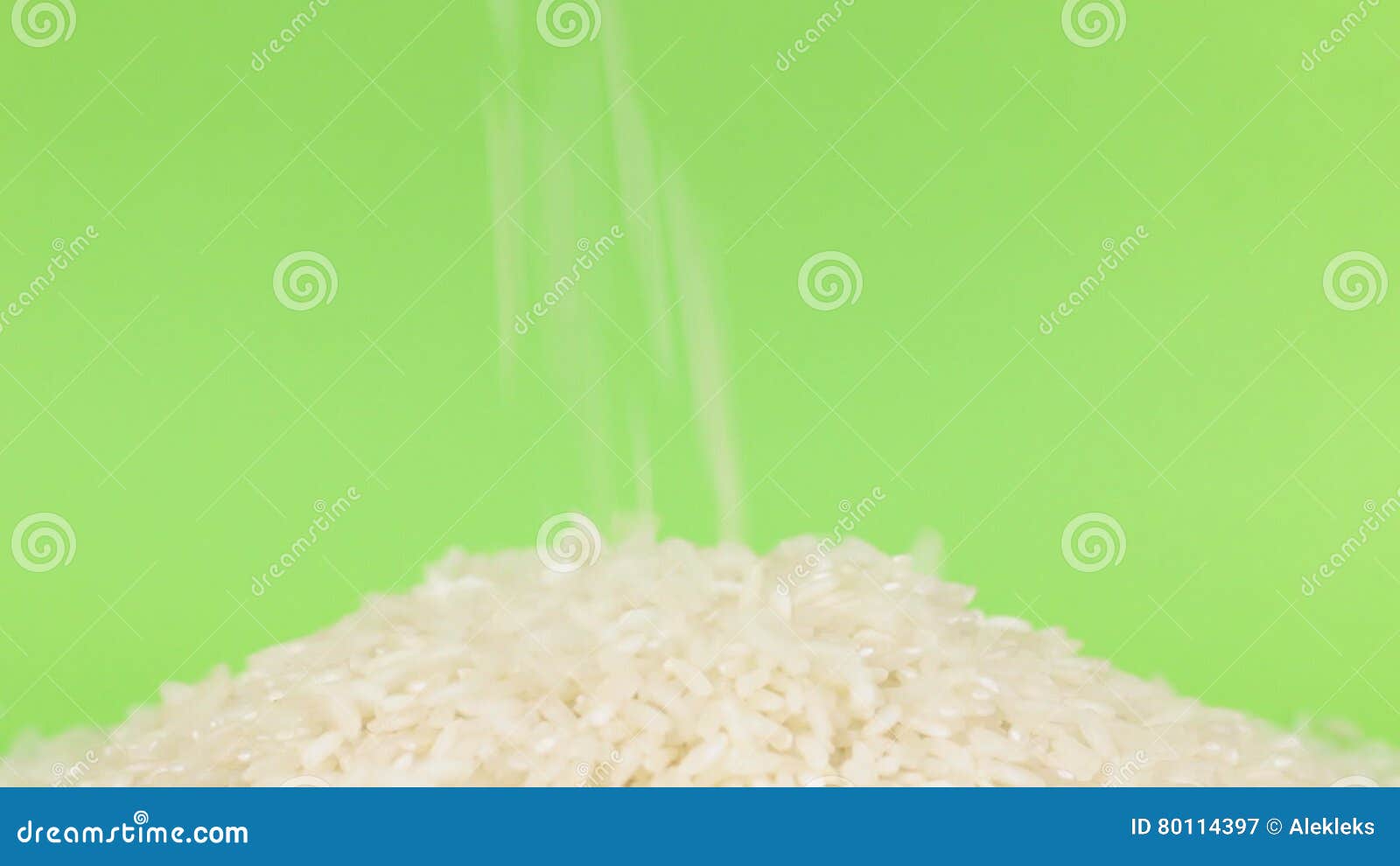 Falling Grains Rice on Heap of Rice on a Green Screen Stock Video ...