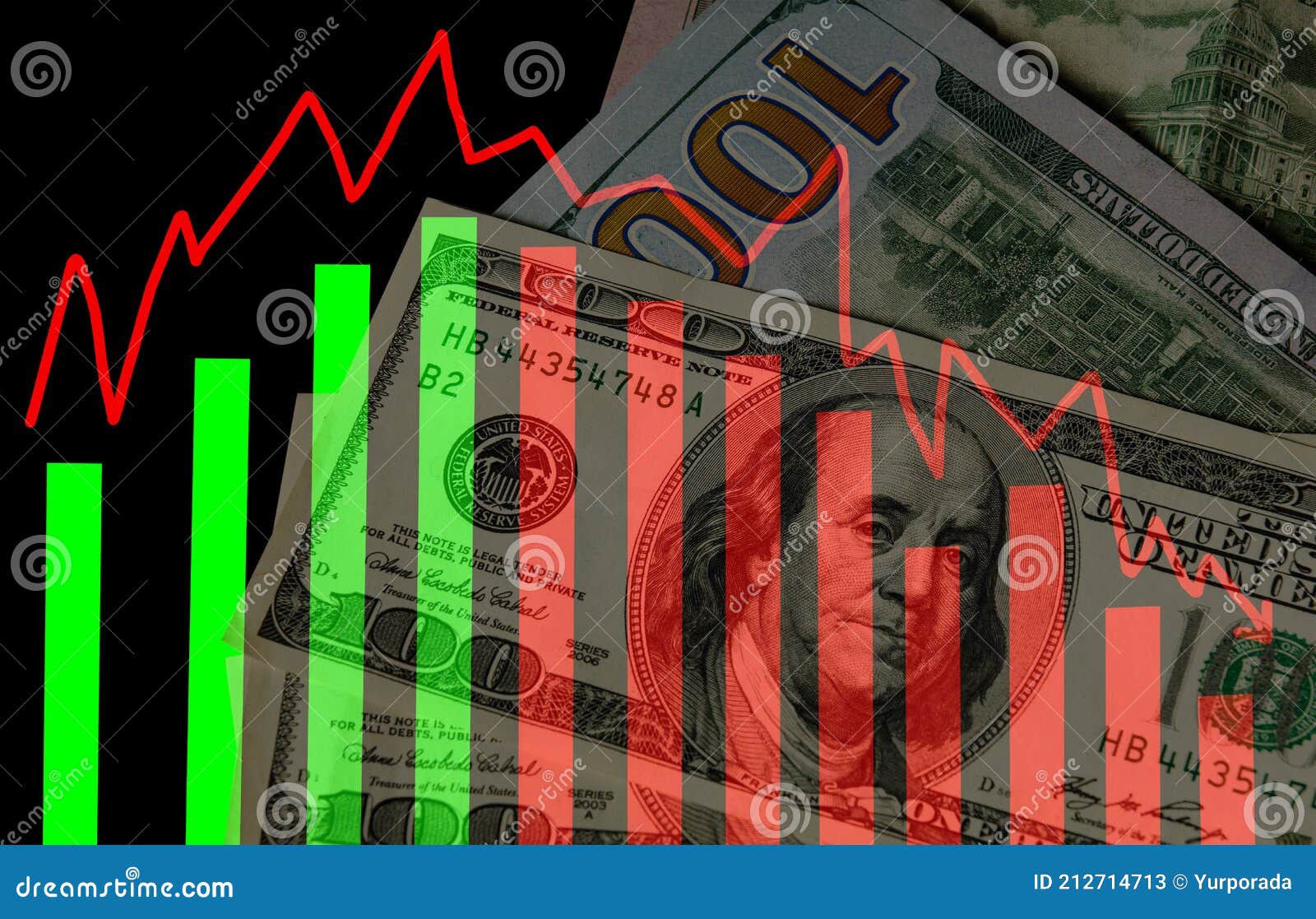 Graph Downturn Concept, Blurred Background Of Trader And Stock Graph ...