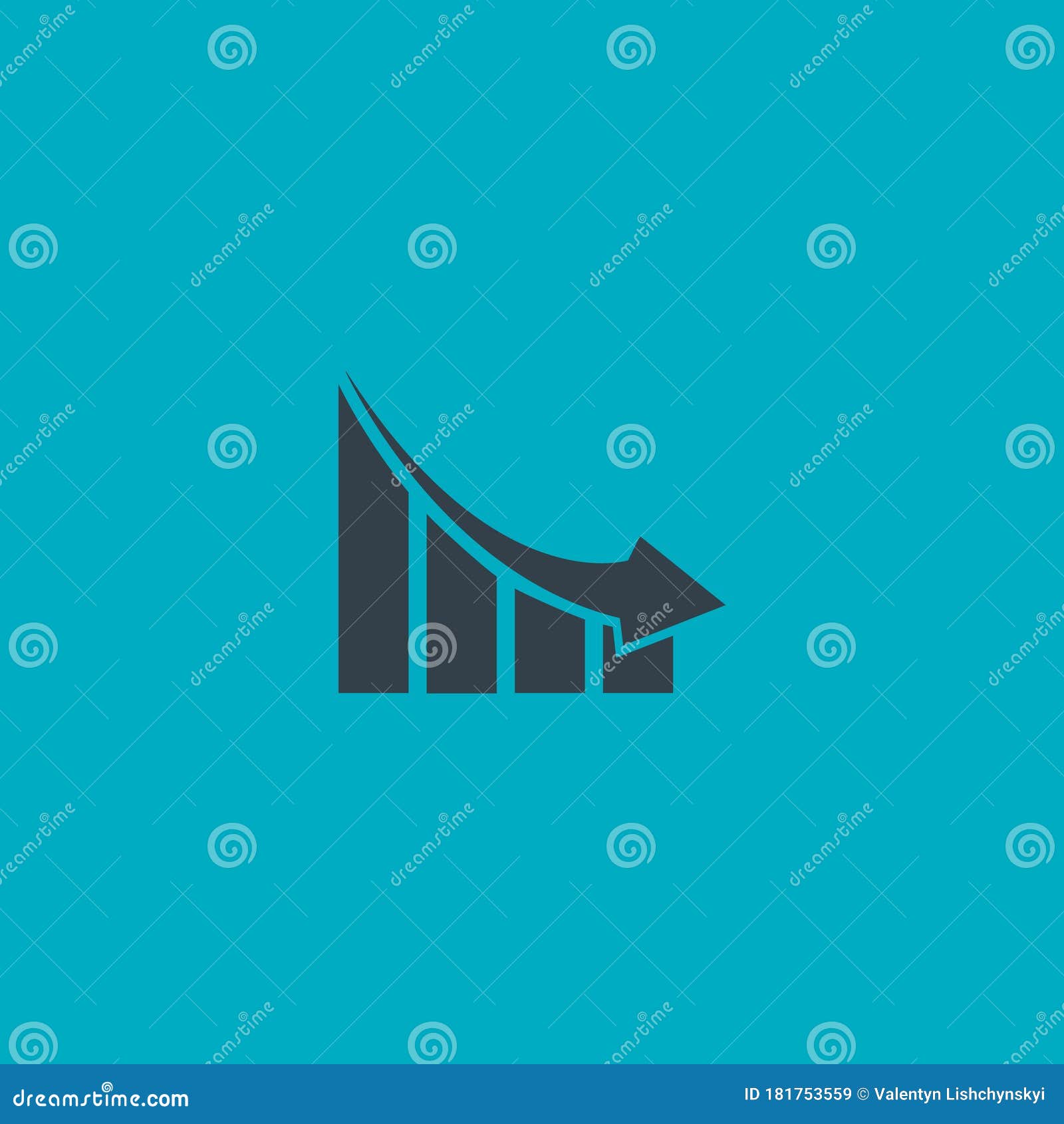 Falling Graph Down. Simple Vector Symbol in Flat Style Stock Vector ...