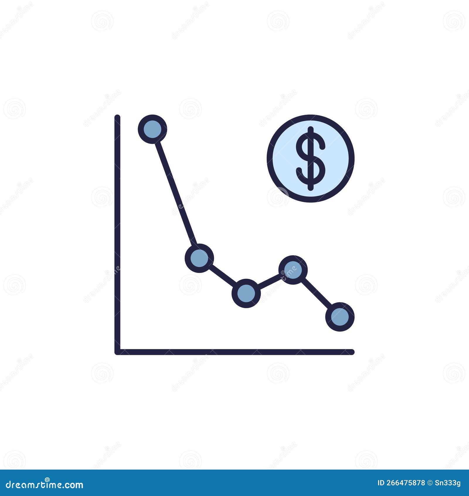Falling Graph Vector Inflation Or Hyperinflation Concept Colored Icon ...