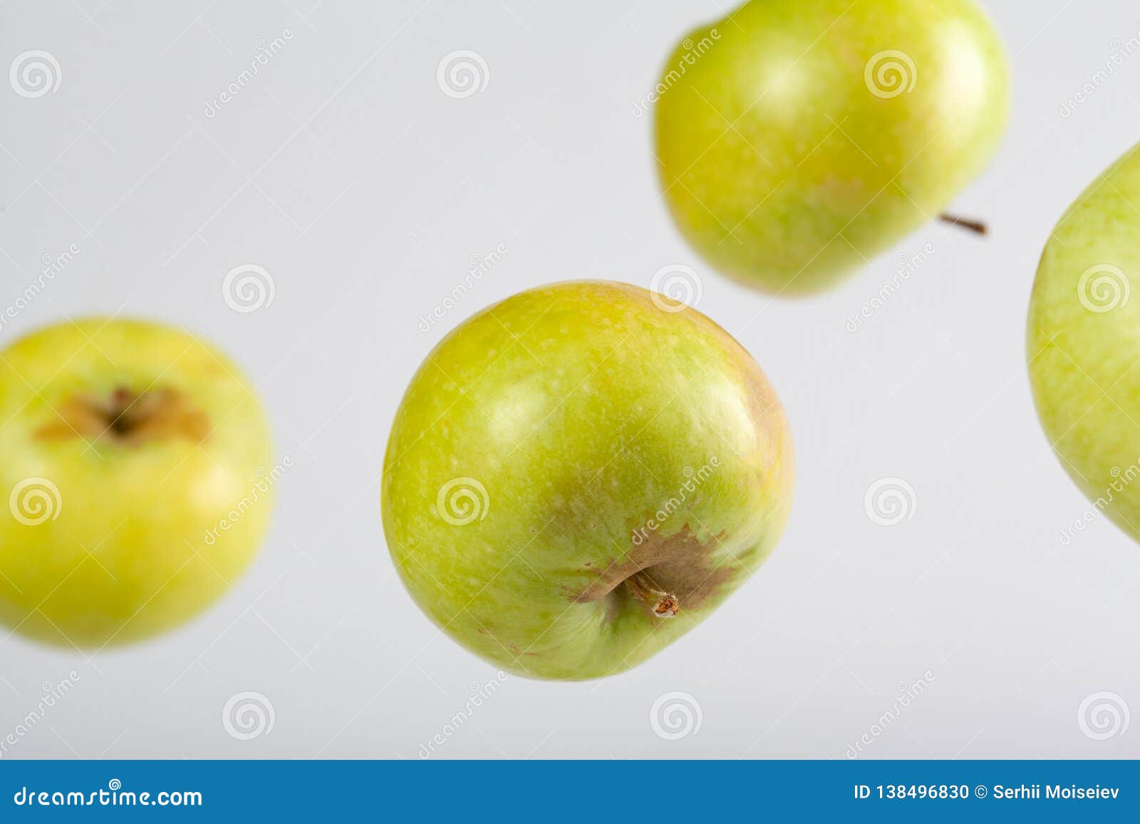 Falling green apples stock photo. Image of apples, nutrition - 138496830
