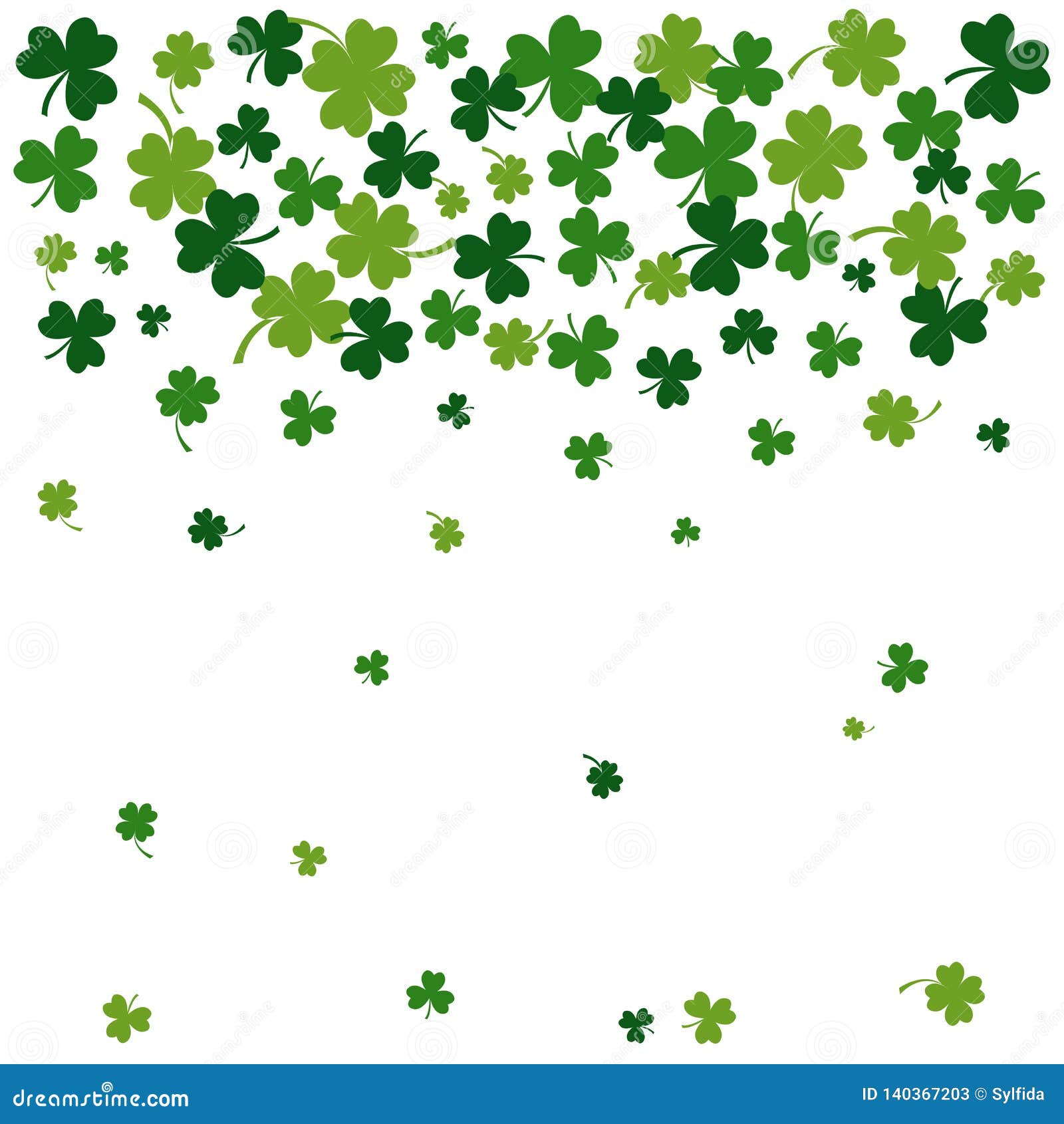Falling Green Clover Leaves. Vector Illustration Stock Illustration ...