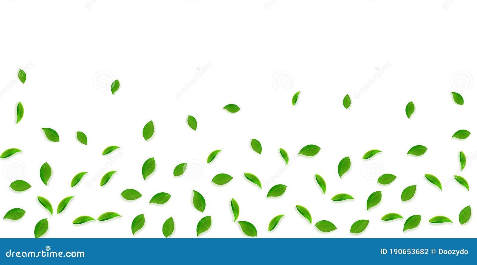 Falling Green Leaves. Fresh Tea Random Leaves Flyi Vector Illustration ...