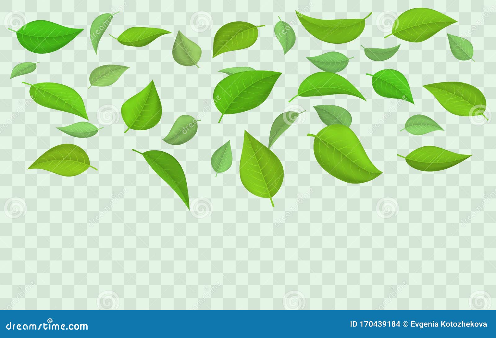 Spring Flying Falling Green Leaves Stock Vector - Illustration of life ...