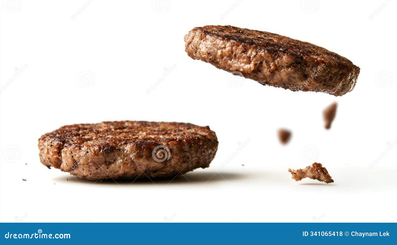 Falling Grilled Hamburger Meat Stock Illustration - Illustration of ...