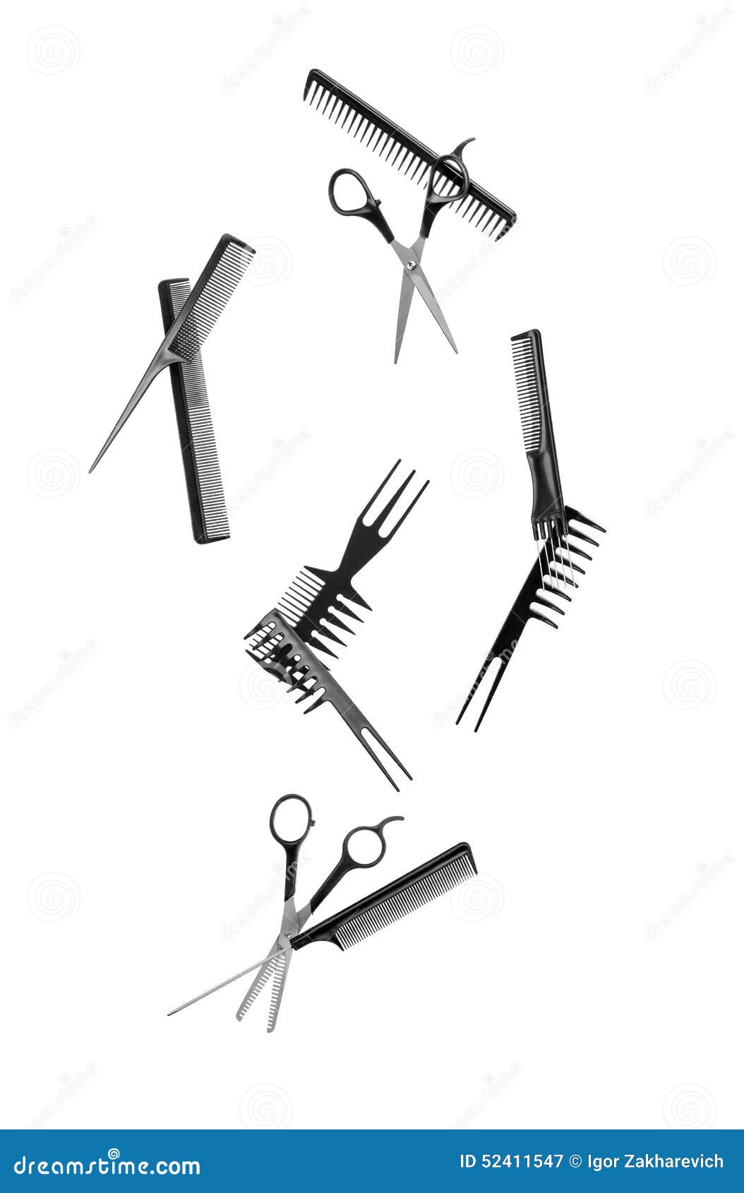 Hairdressing Tools, Hairbrush And Hair Dryer Cartoon Vector ...