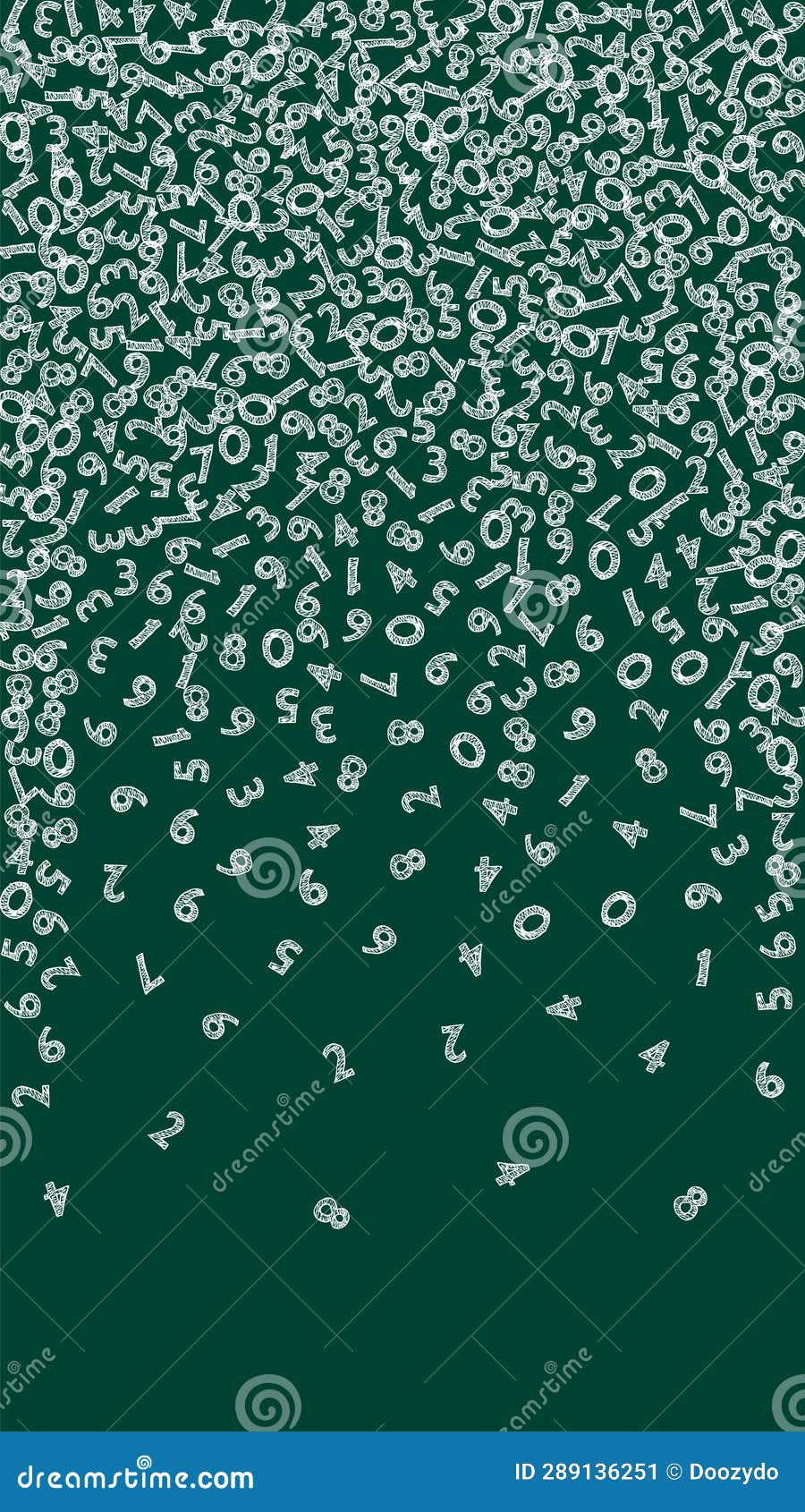 Falling Handdrawn Chalk Numbers. Math Royalty-Free Cartoon ...