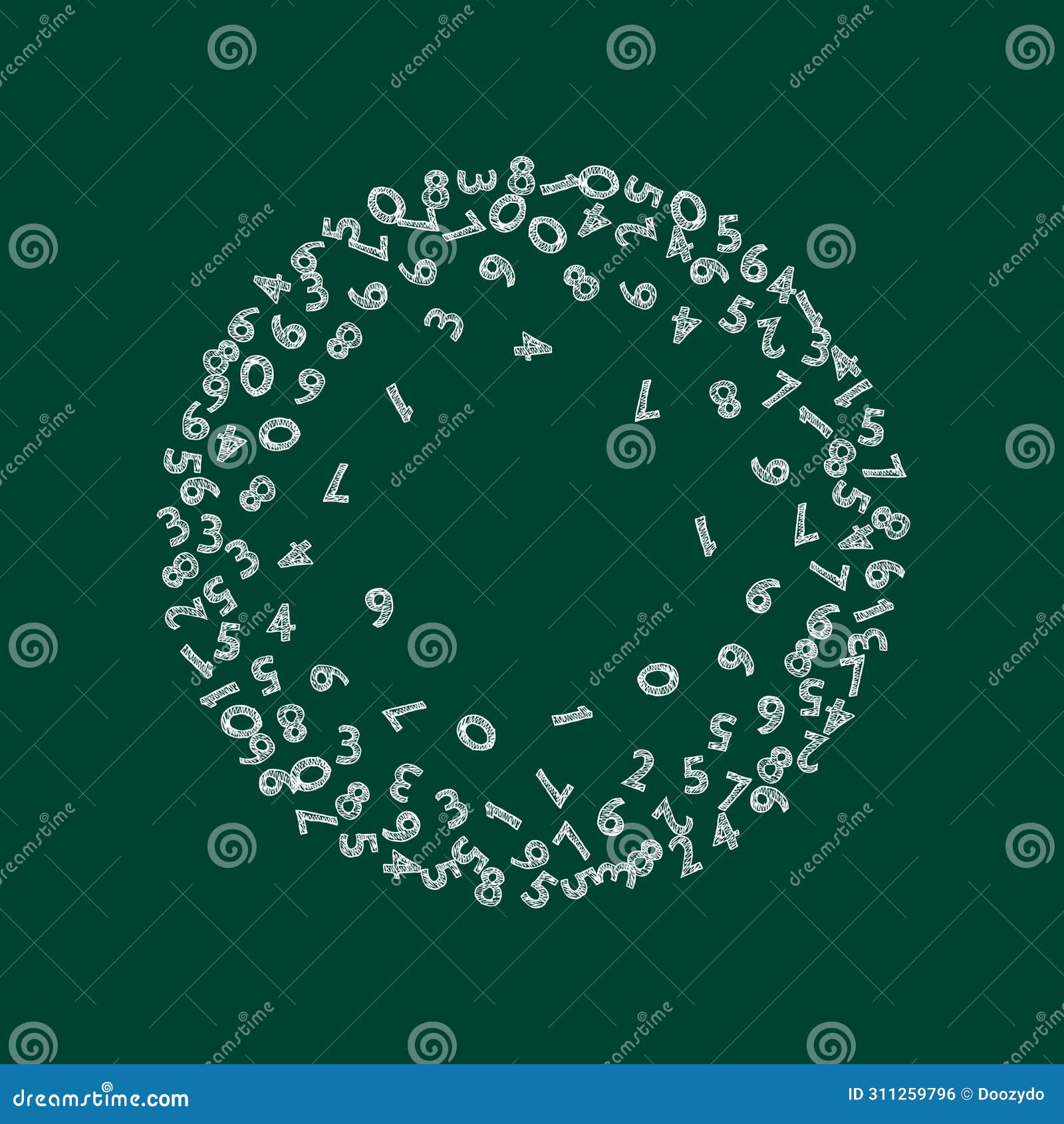 Falling Handdrawn Chalk Numbers. Math Royalty-Free Cartoon ...