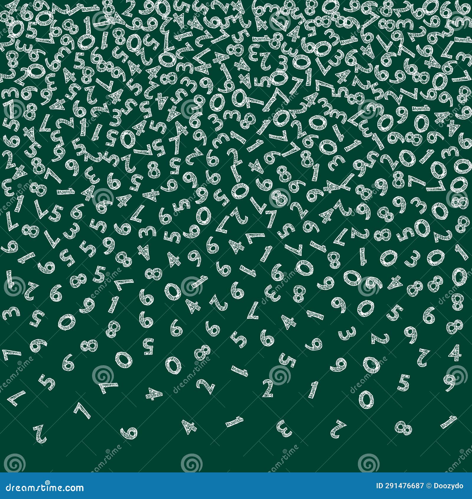 Falling Handdrawn Chalk Numbers. Math Royalty-Free Cartoon ...