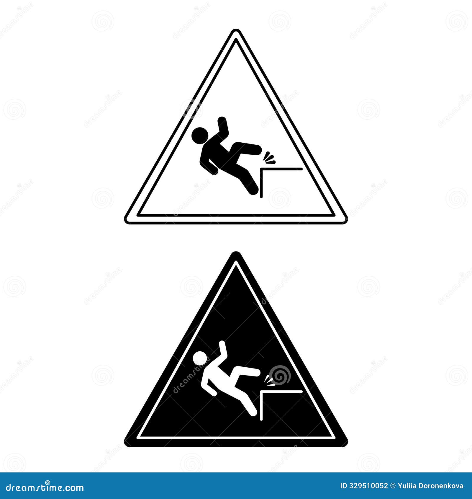 Falling Hazard Signs stock vector. Illustration of safety - 329510052