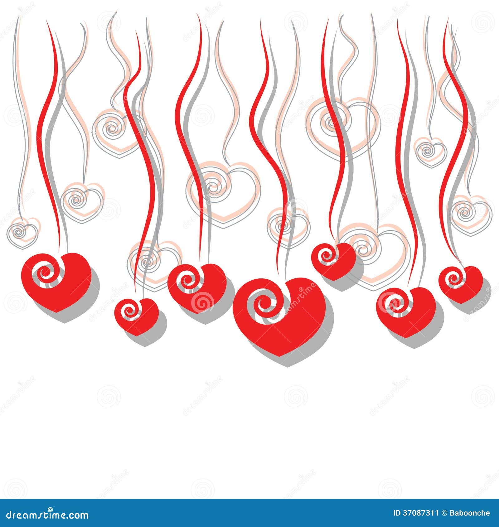 Falling heart decoration stock vector. Illustration of decorative ...