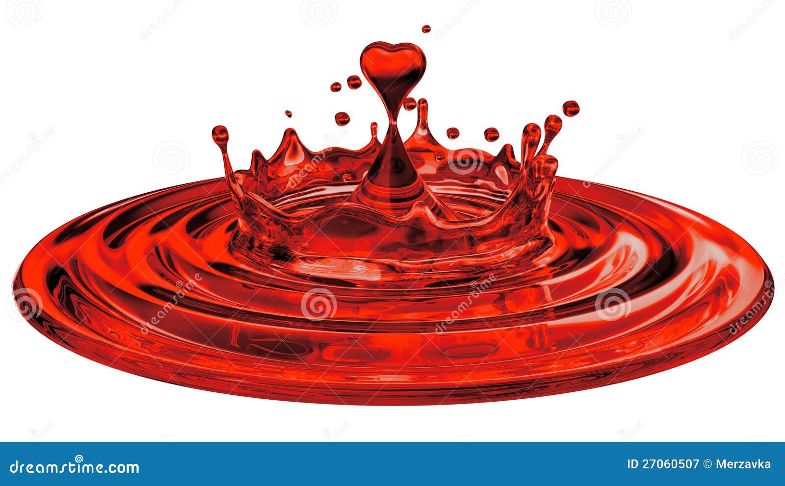 Falling Heart Shaped Water Drop into the Water Stock Illustration ...