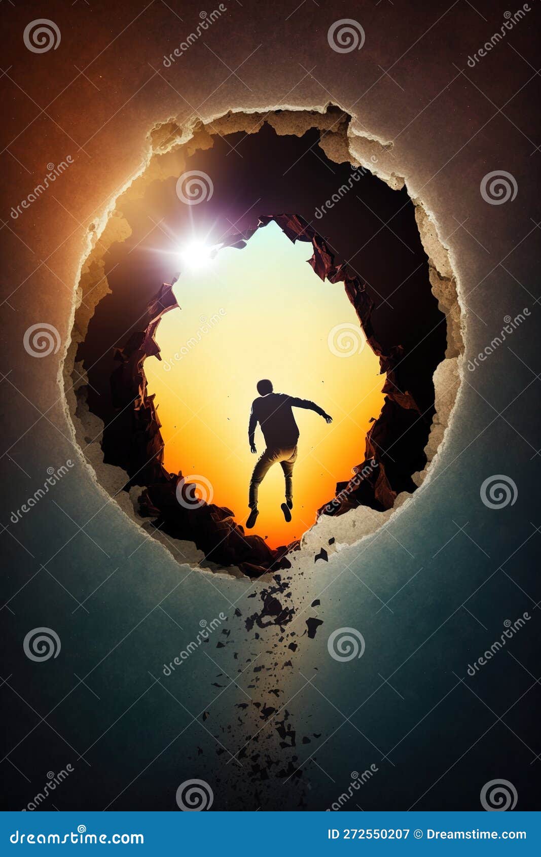 Falling into a Hole Representing Depression and Mental Health Problems ...