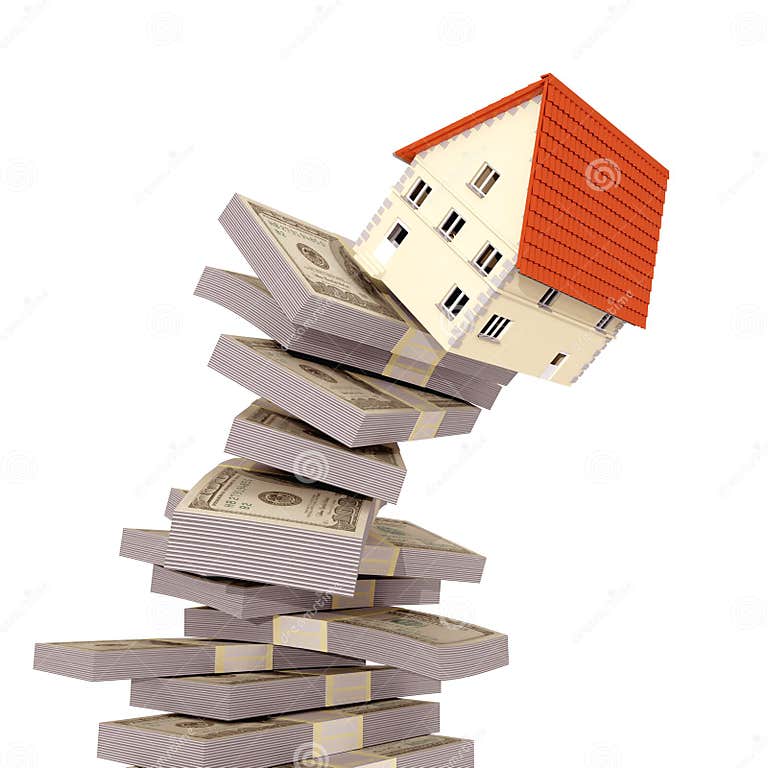 Falling house. stock illustration. Illustration of mortgage - 9102568