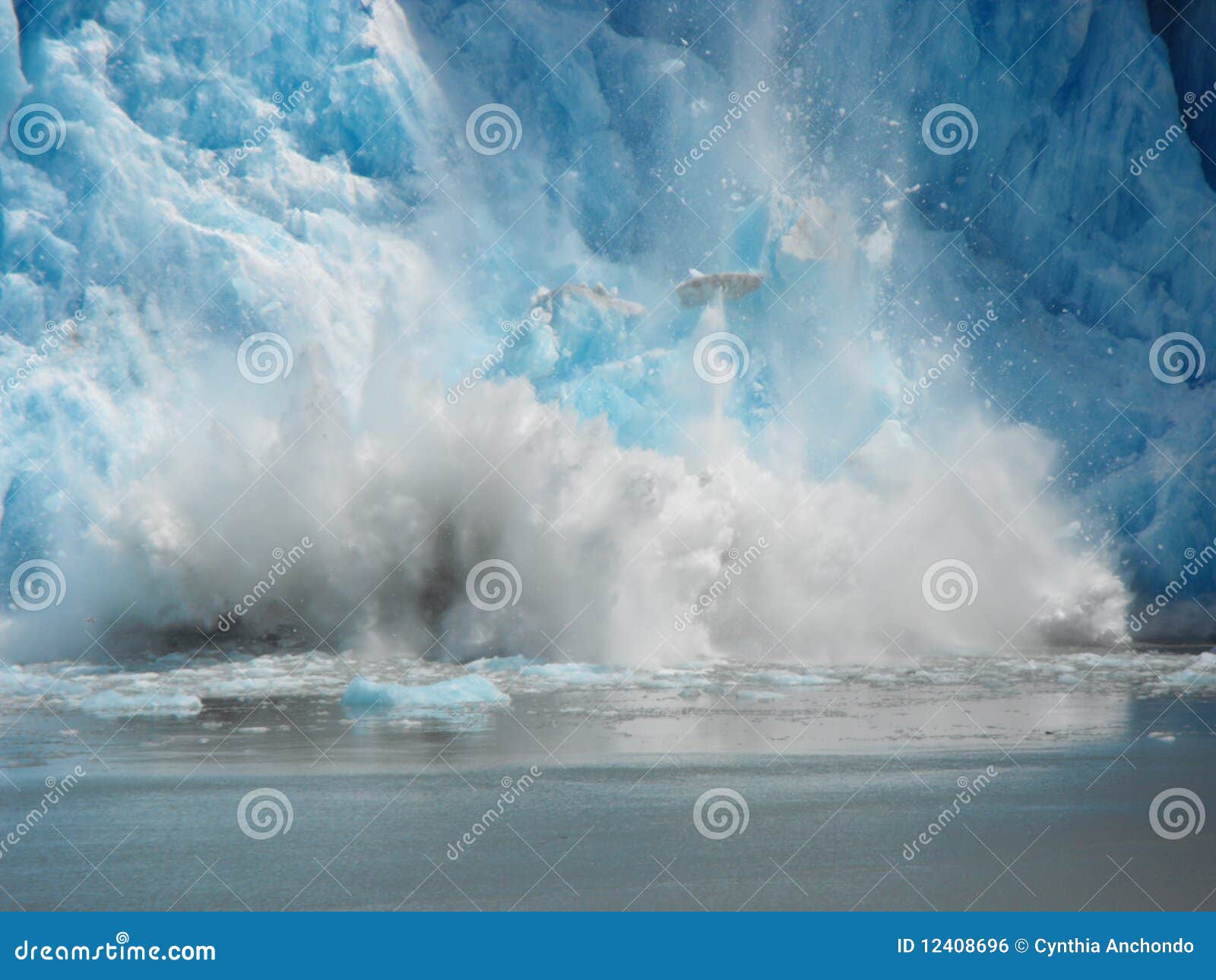Falling Ice stock photo. Image of winter, glacier, alaska - 12408696