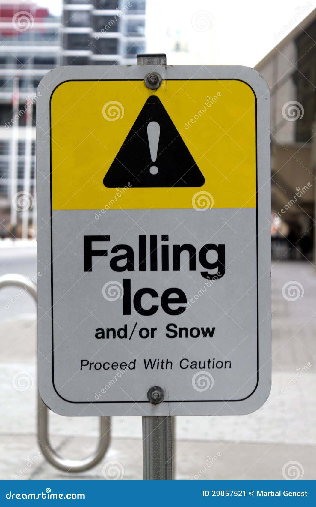 Falling ice warning sign stock image. Image of metal - 29057521