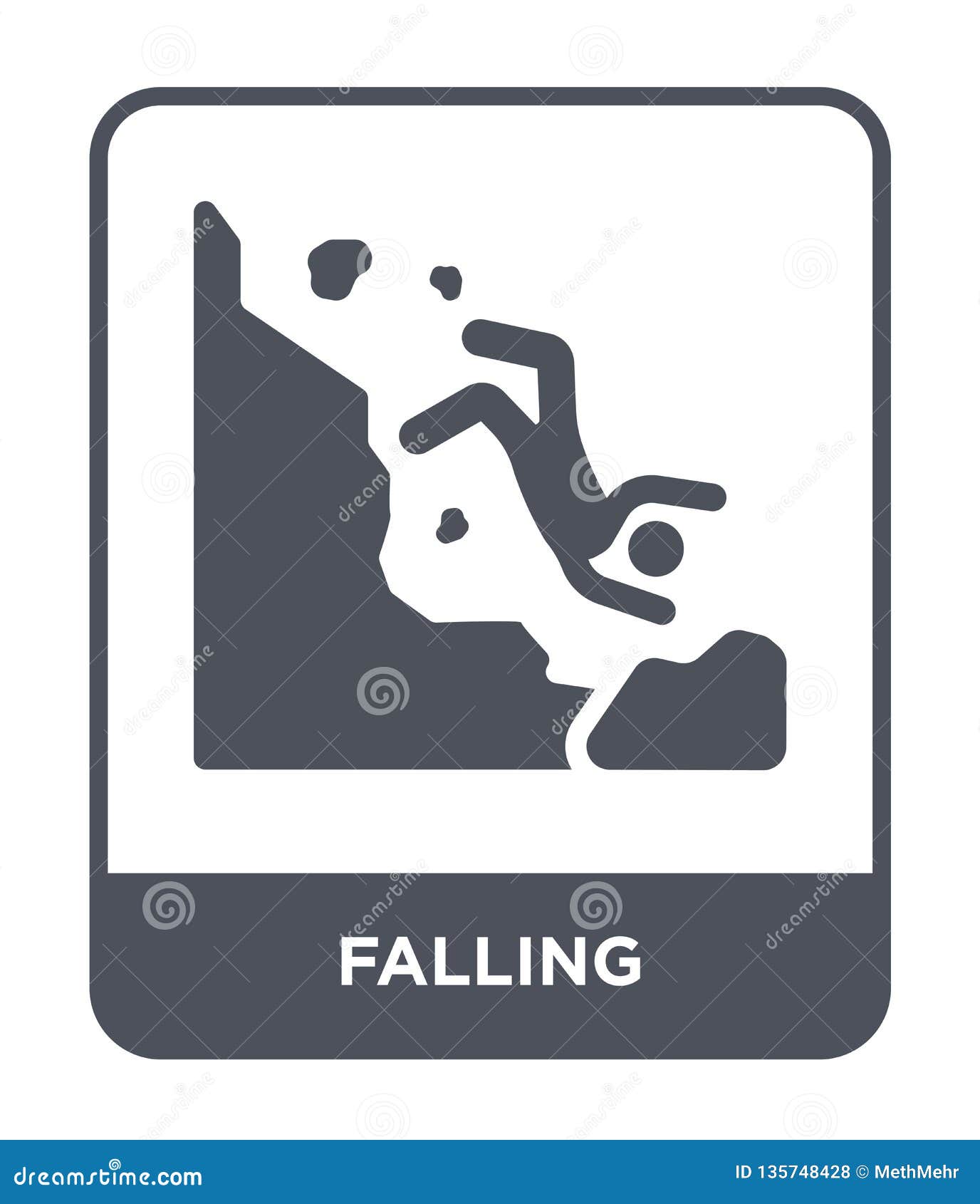Falling Icon in Trendy Design Style. Falling Icon Isolated on White ...