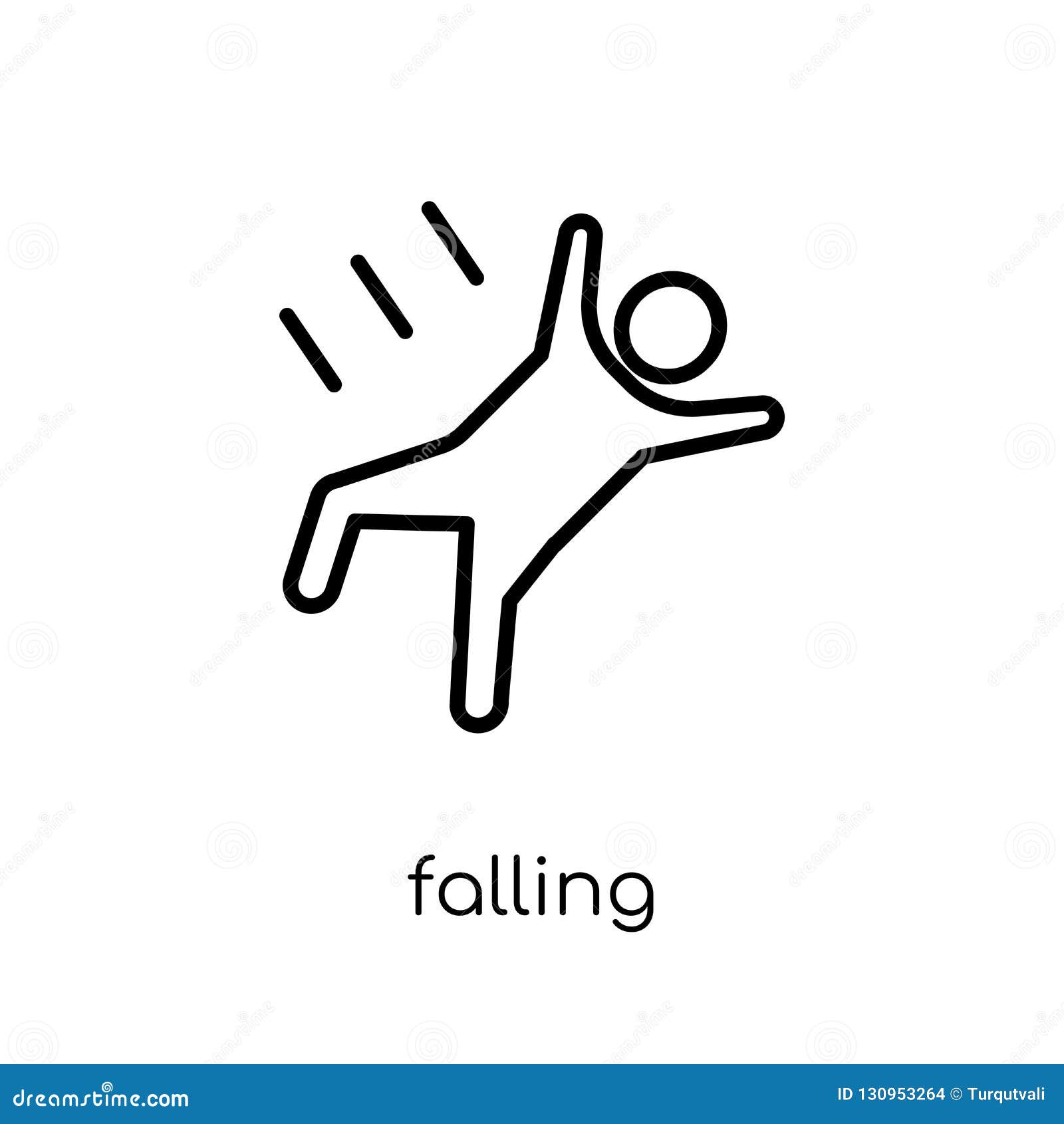 Falling Icon. Trendy Modern Flat Linear Vector Falling Icon on W Stock ...