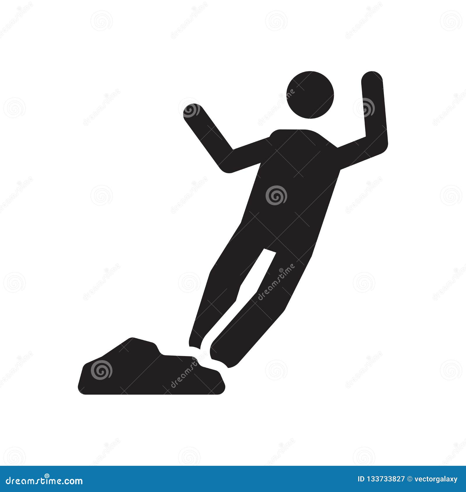 Falling Icon Vector Sign and Symbol Isolated on White Background ...