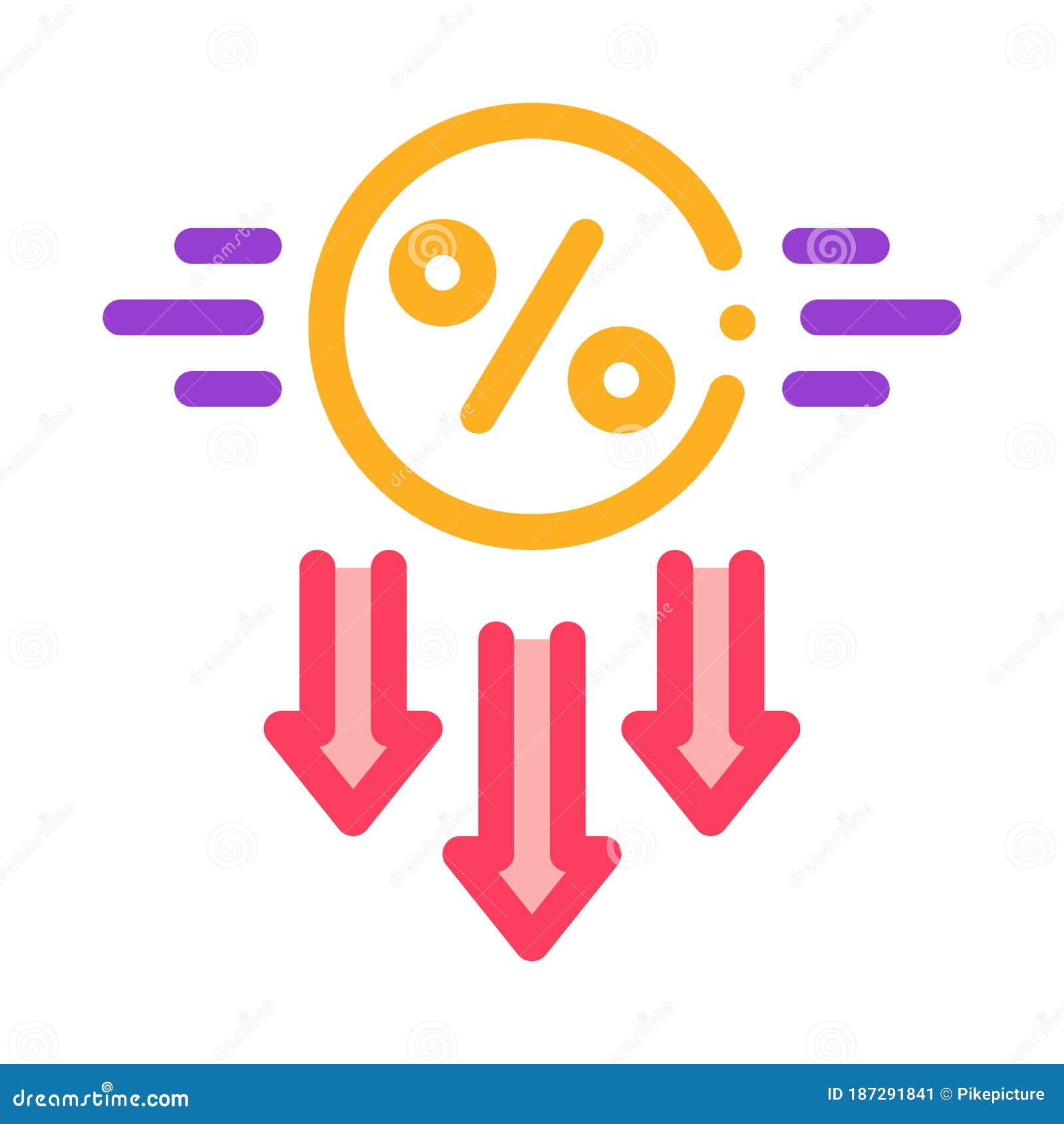 Falling Interest Down Icon Vector Outline Illustration Stock Vector ...