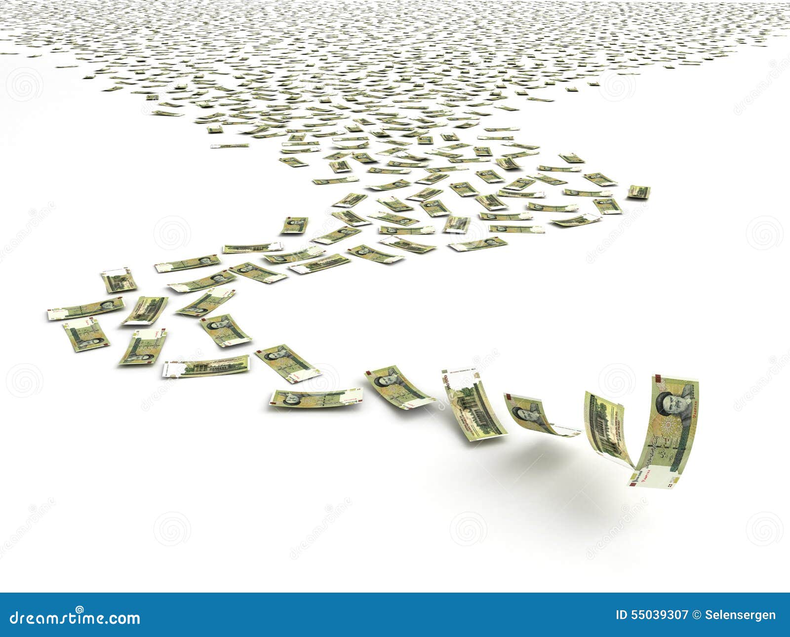 Falling Iranian Rial stock illustration. Illustration of iranian - 55039307