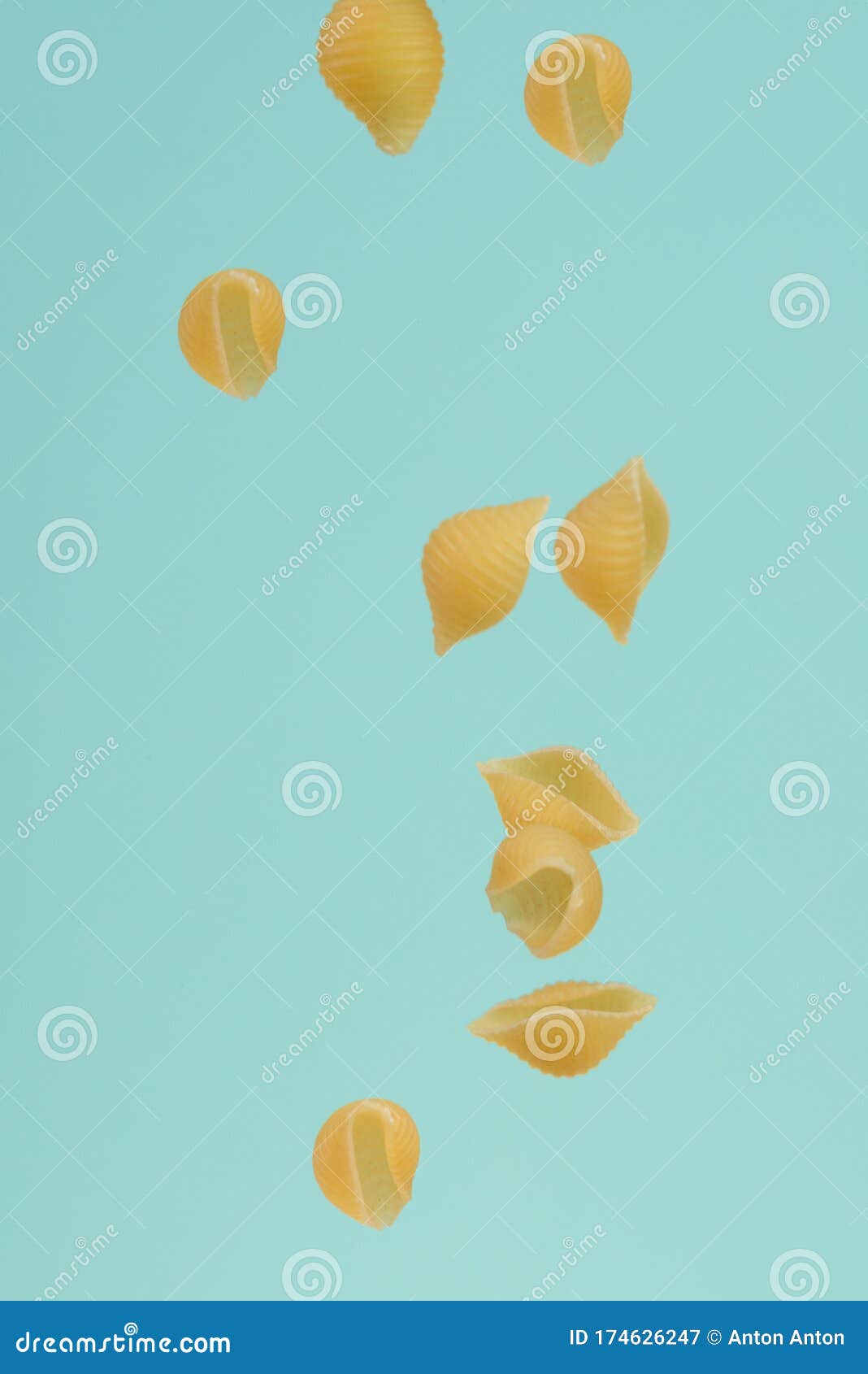 Falling Italian Cellentani Pasta Isolated On White Background Stock ...