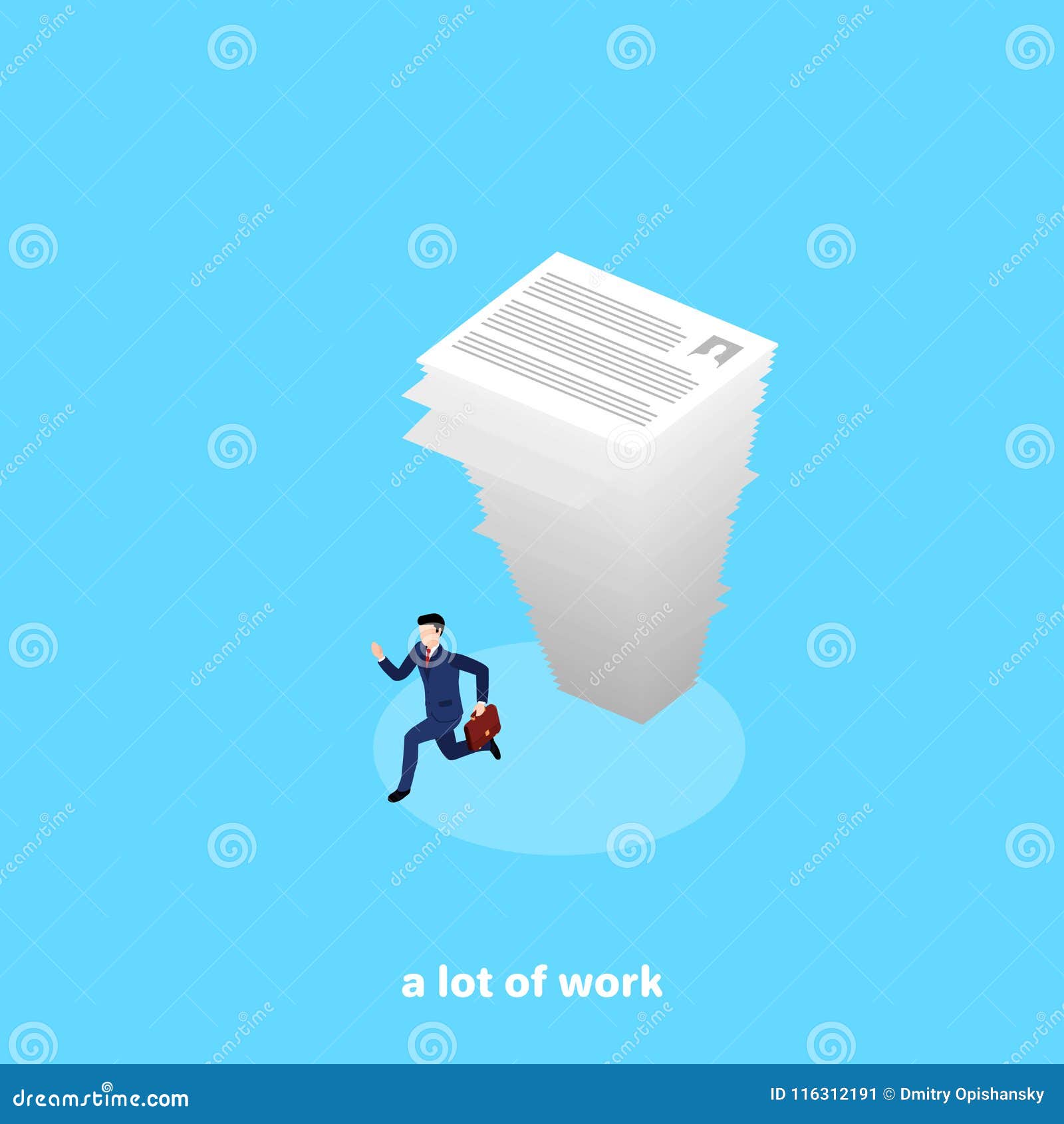 A Falling Large Stack Of Paper On A Runaway Man In A Business Suit ...