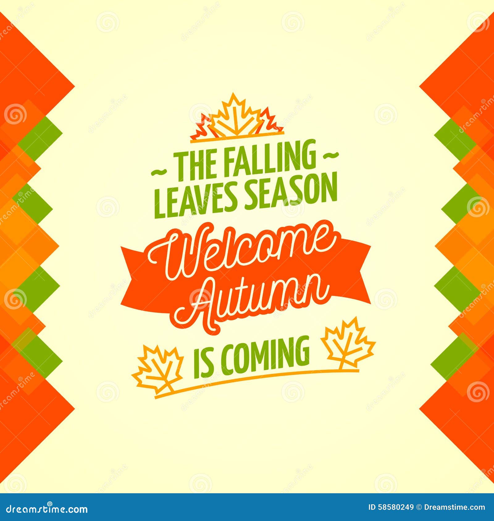 The Falling Leaves Season is Coming, Welcome Autumn Stock Illustration ...