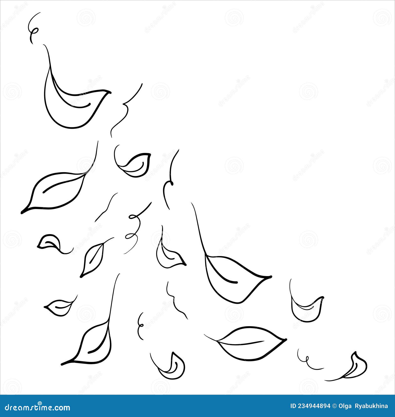 Falling leaves. Vector stock vector. Illustration of decoration - 234944894