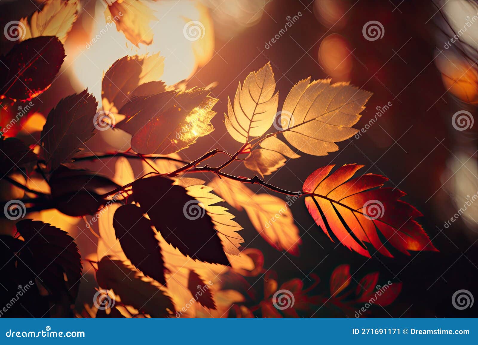 Falling Leaves in Vivid Backlight from the Setting Sun, Captured in ...