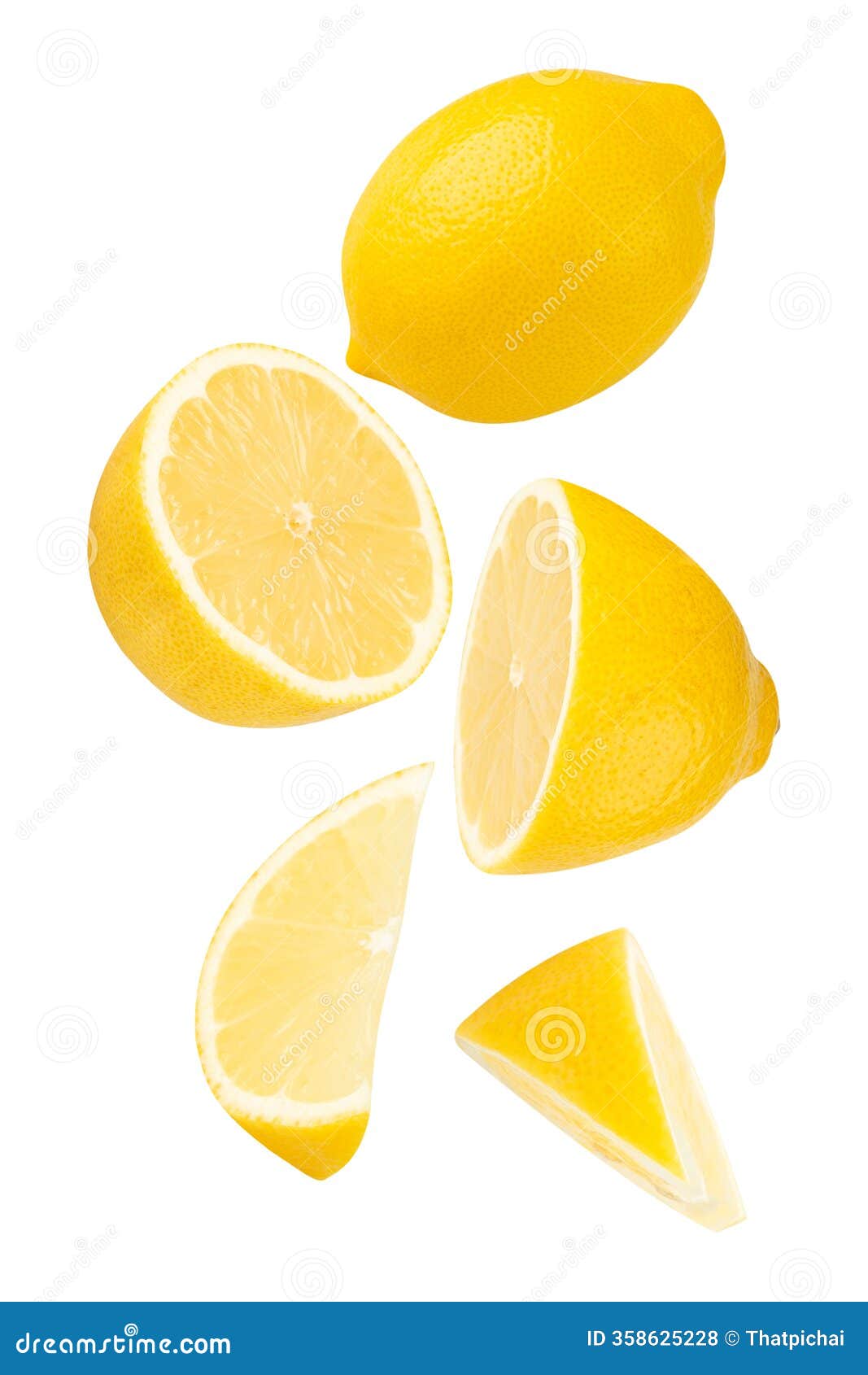 Falling Lemon Isolated on White Background with Clipping Path, Full ...