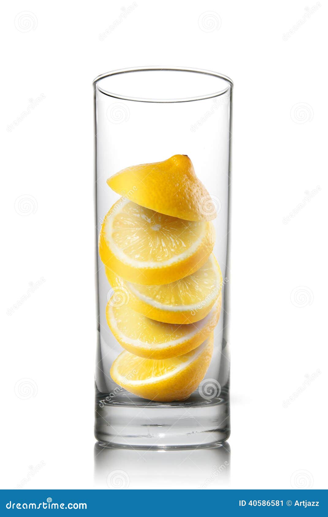 Falling Lemon Slices Inside Glass Isolated Stock Image - Image of clear ...
