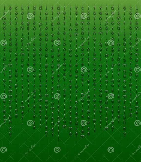Falling Letters on a Green Background in the Matrix Style Stock Vector ...