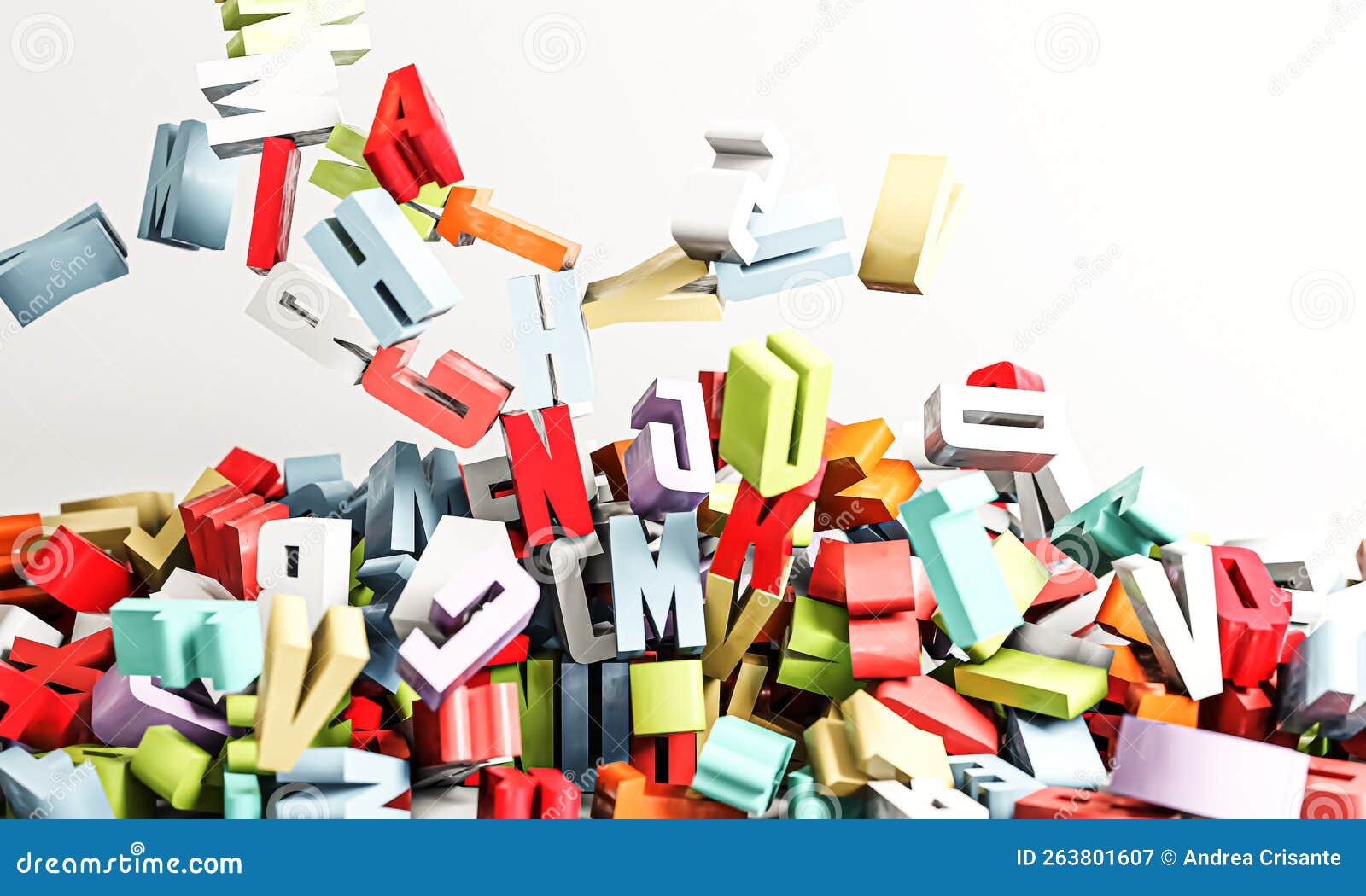 Falling Letters Isolated on White Background Stock Illustration ...