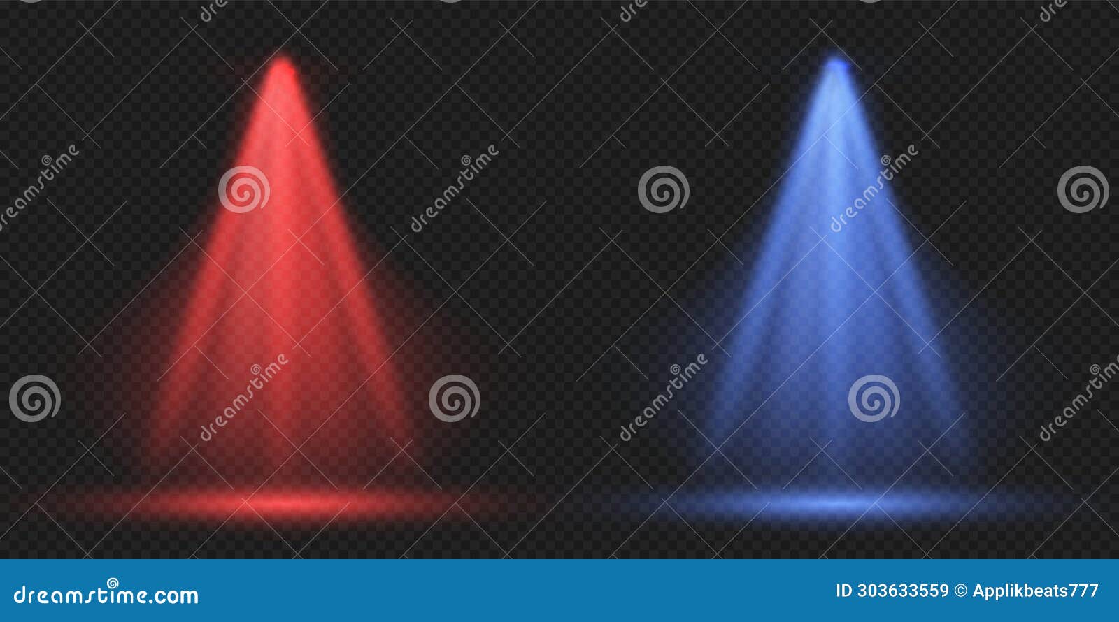 Falling Light. Red and Blue Laser Effect on Transparent Background ...