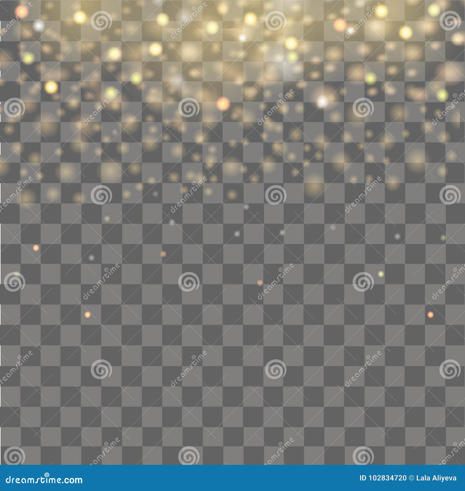 Falling of Lights on Transparent Background. Glitter Particle Effects ...