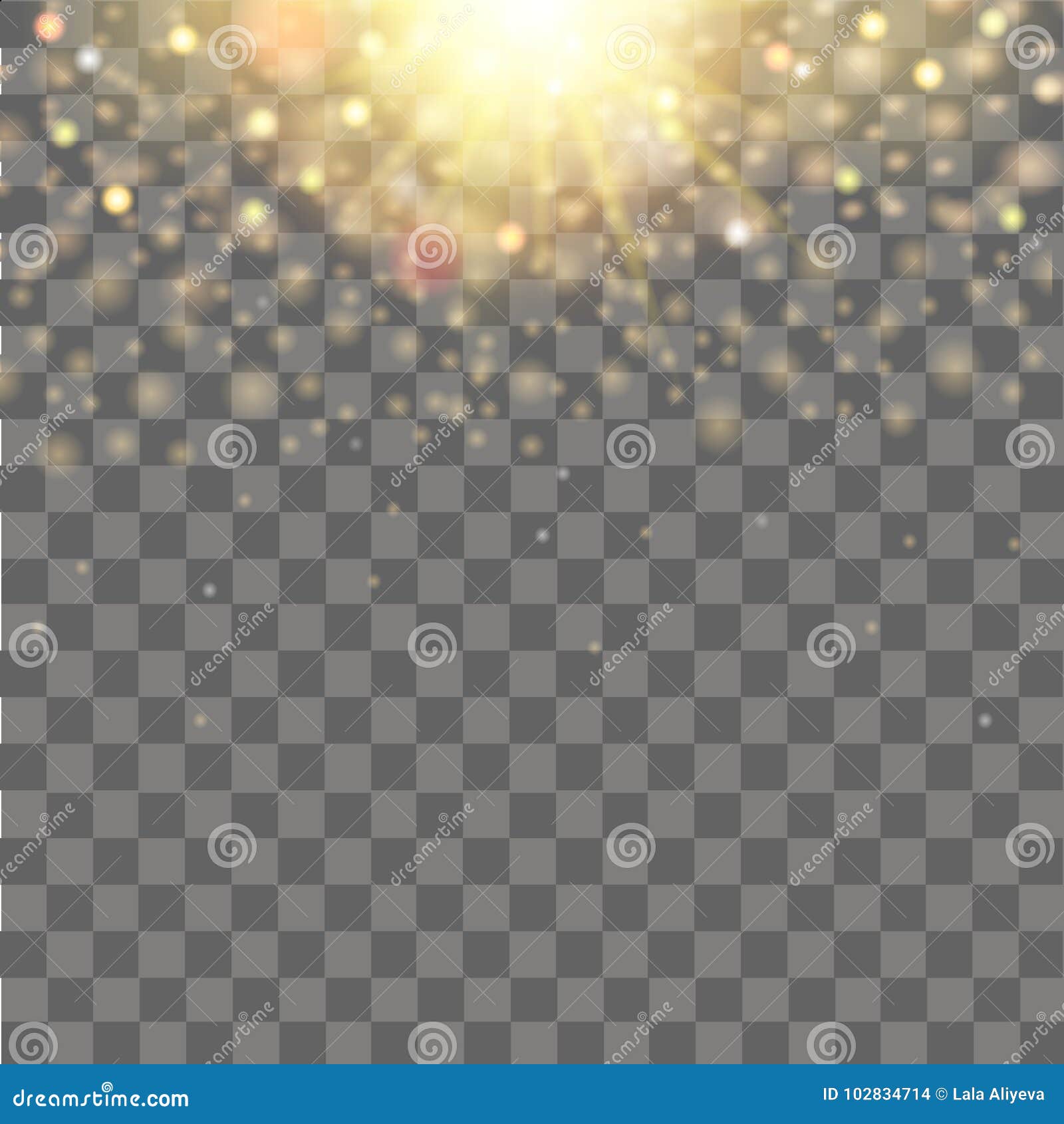 Falling of Lights on Transparent Background. Glitter Particle Effects ...