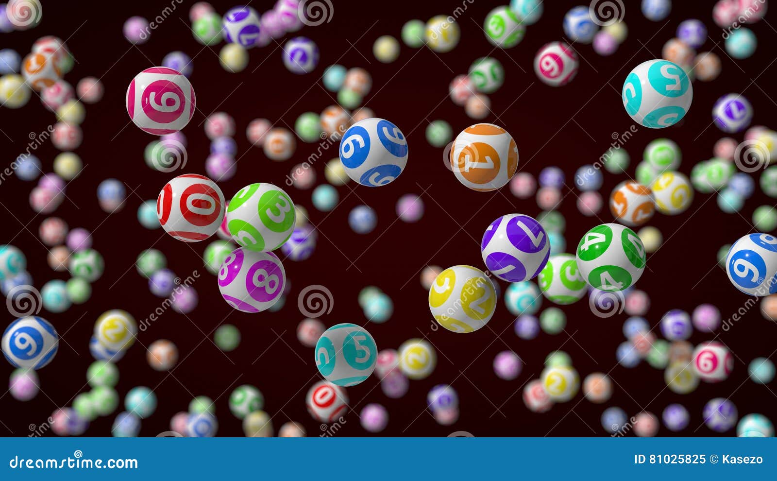 Falling Lottery Balls with Depth of Field Effect. Stock Illustration ...