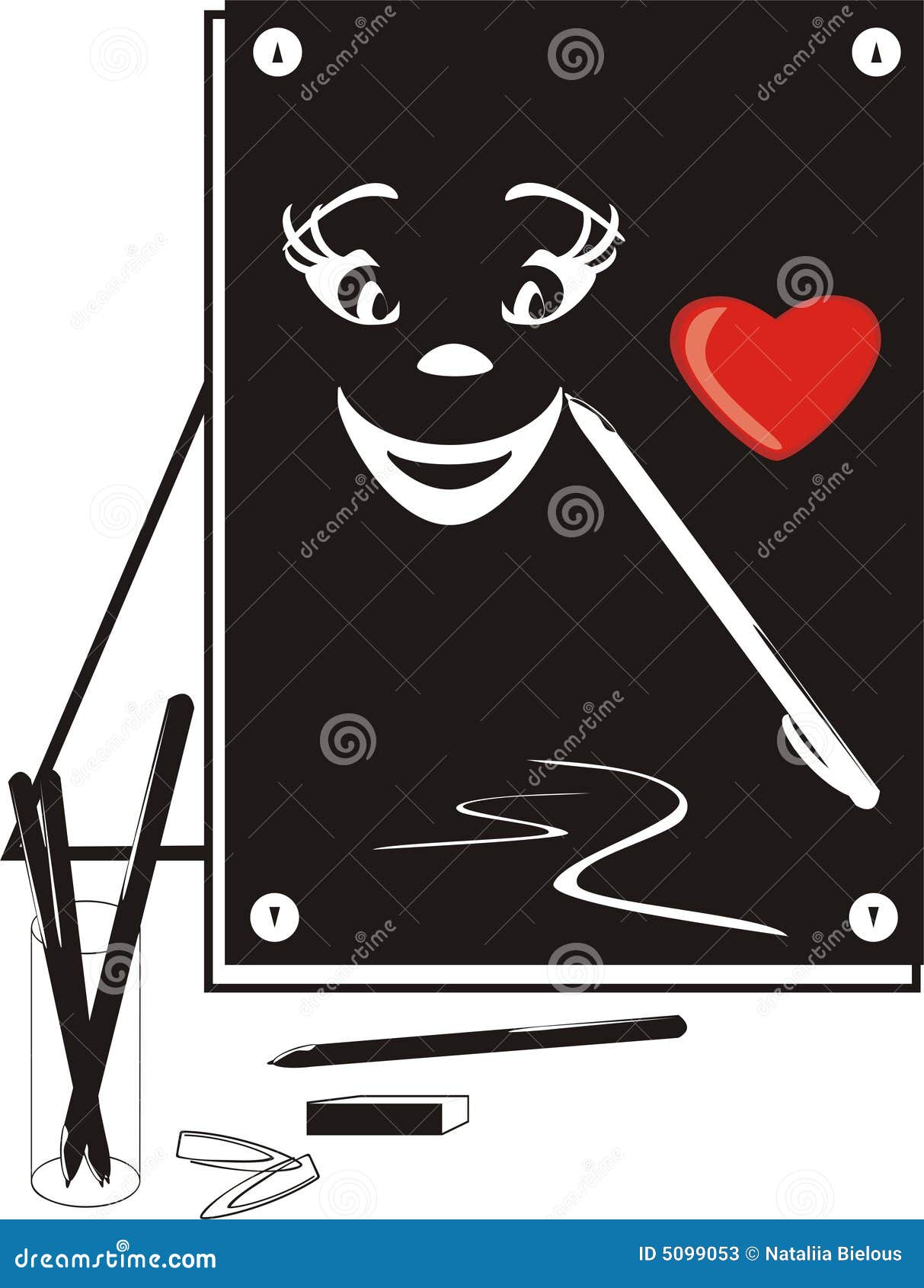 Falling in Love. Abstract Drawing Stock Vector - Illustration of cilia ...