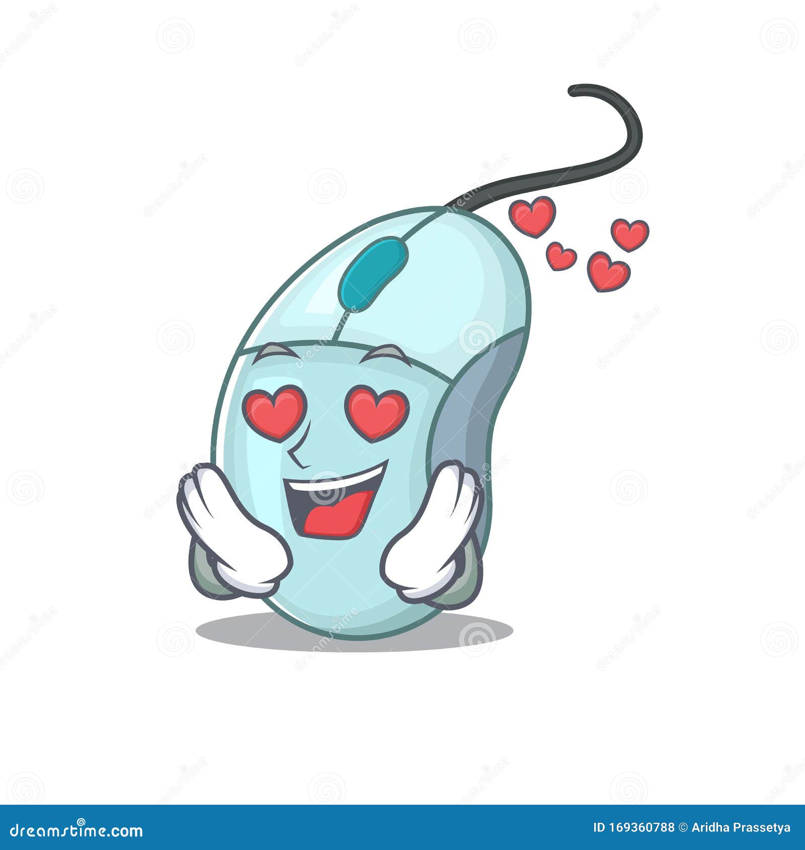 Falling in Love Cute Computer Mouse Cartoon Character Design Stock ...